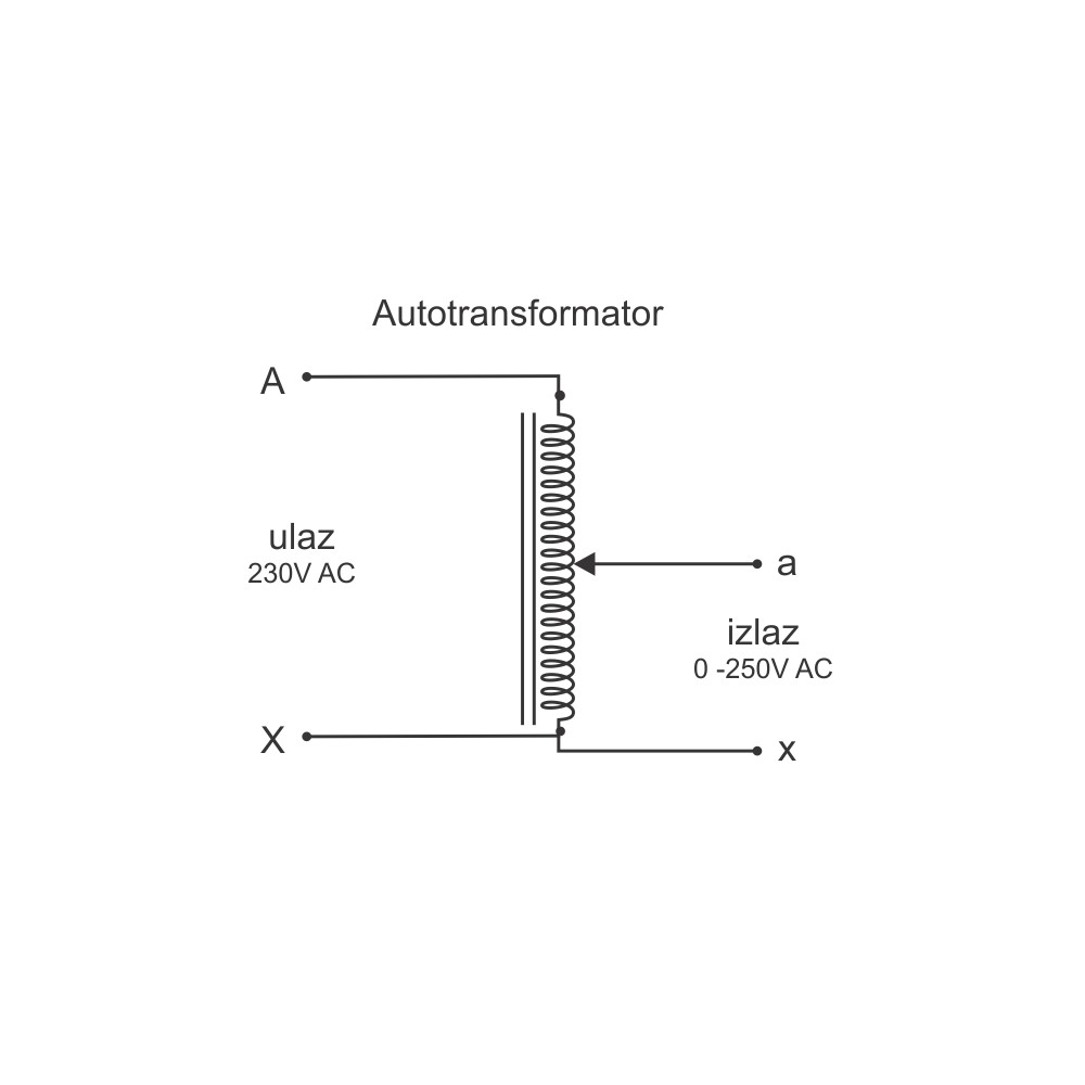 Autotransformator 1000VA, 0-250V 4A