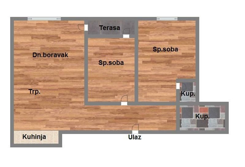 Trosoban - 63m2 - Telep