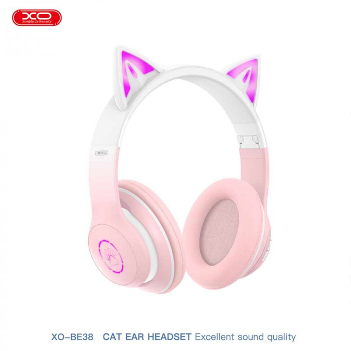 XO-BE38 BLUETOOTH SLUSALICE ZA DECU CATS EAR ROZE