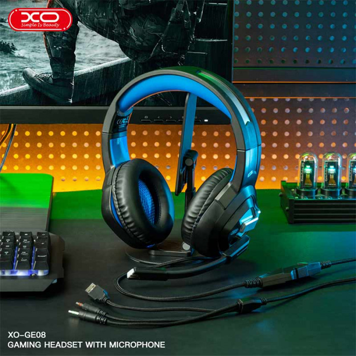 XO-GE08 SLUSALICE GAMING RGB SA MIKROFONOM