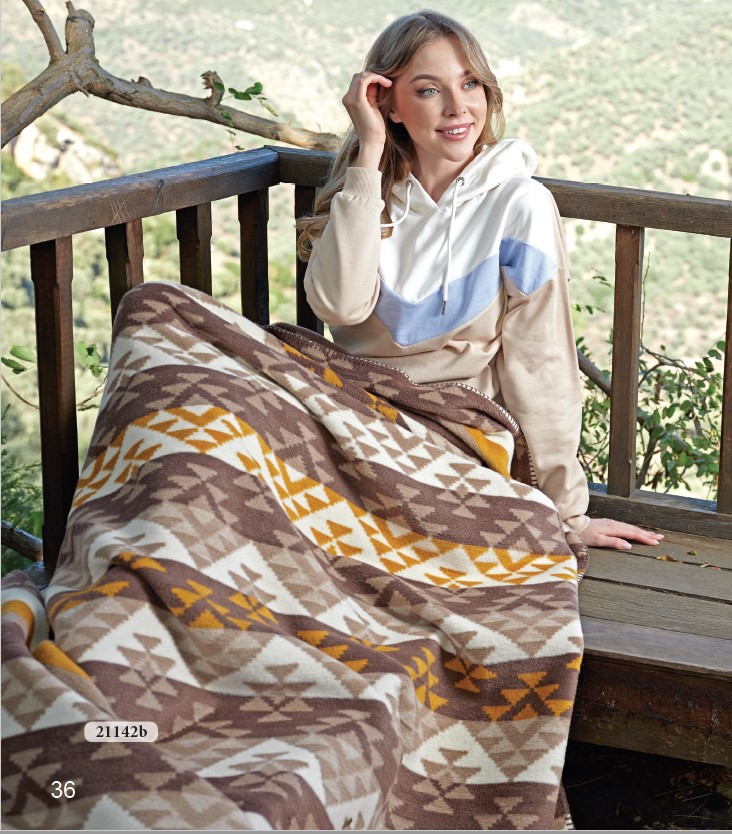 Ćebe ECO BLANKET 150x200 - 21142c - Brown Orange