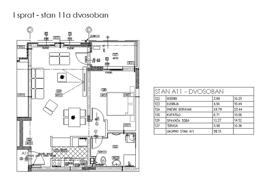 Rudi Čajaveca, Mirijevo 55m², dvosoban