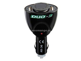 Razdelnik za upaljač Duo-3 12V/5V USB LAMPA