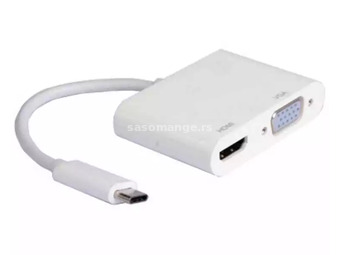 Adapter USB 3.1 Tip C - HDMI+VGA m/f