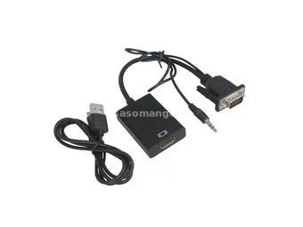 Adapter konverter VGA na HDMI + AUX 3.5mm Kettz