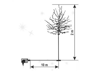 Ukrasno drvo sa LED diodama 200cm