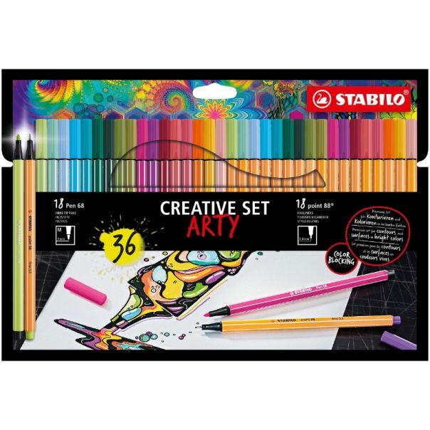 STABILO Flomasteri tanki Point 88+Pen 68, 0.4mm, 1mm, set 1/36