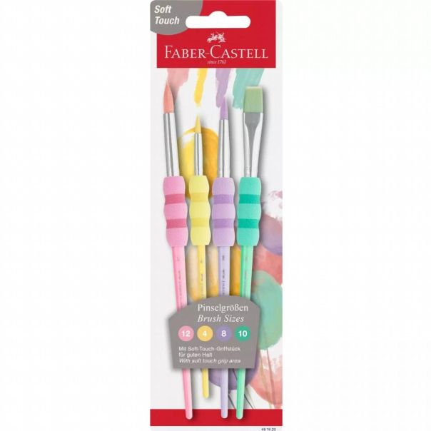 FABER CASTELL Četkica Soft grip pastel, set 1/4