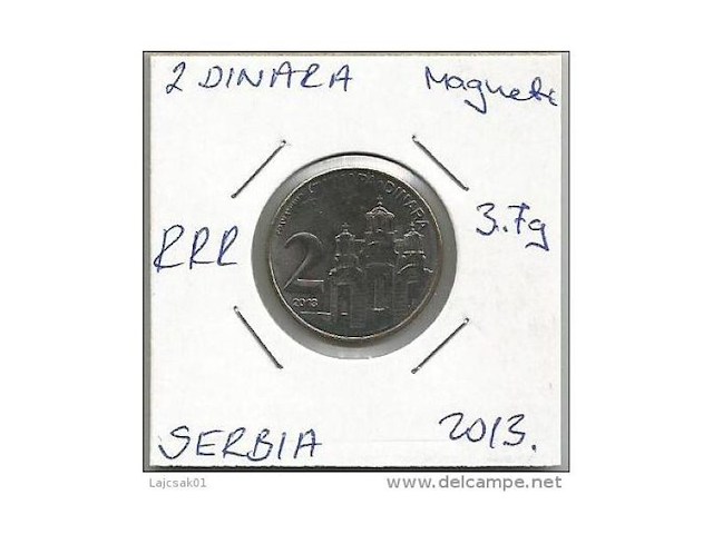 gh4 Serbia 2 dinara 2013. 3.7 g RRR