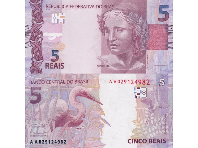 BRAZIL 5 Reais 2010 (2018) UNC, P-253