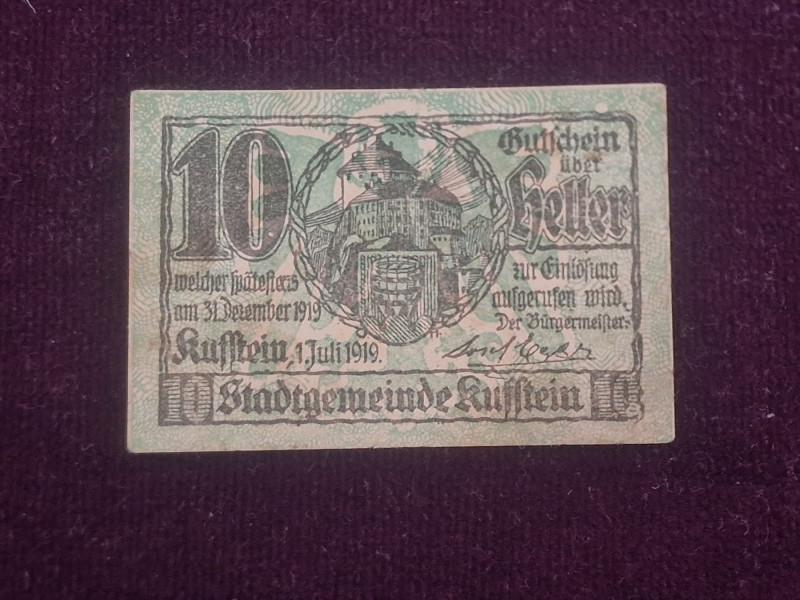 Austrija 10 Helera 1919 Kufstein