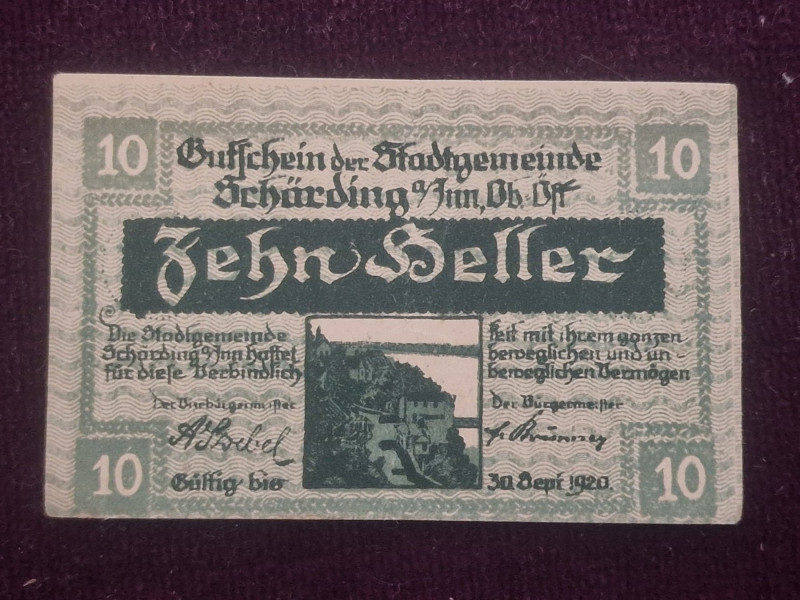 Austrija 10 Helera 1920 Schräding