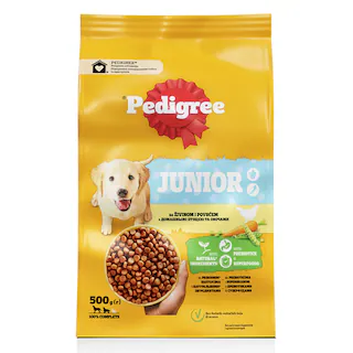 Briketi zivina&povr.Junior Pedigree 500g