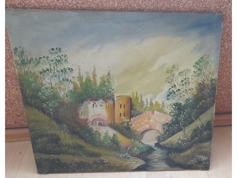 Dvorac ulje na platnu 53 x 47 cm