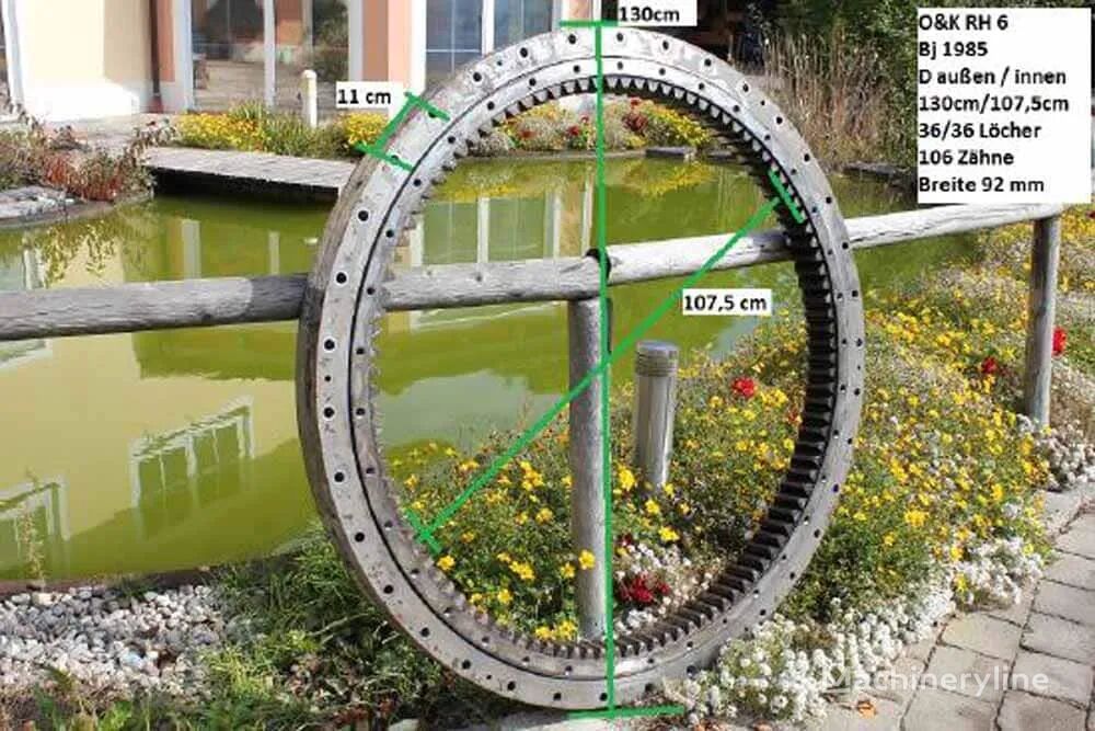 Coroană de rotire pentru excavator okretni prsten za O&K RH 6, 1985, diametru exterior 130 cm, diametru interior 107,5 cm, 36 găuri, 106 dinți, lățime 92 mm građevinske mašine