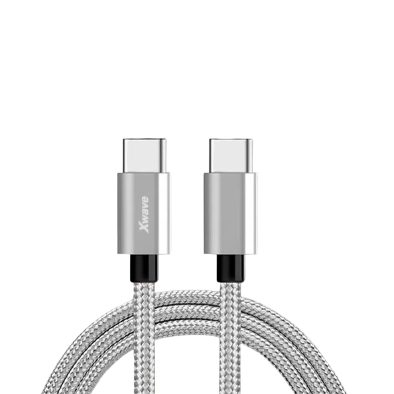 Xwave kabl USB-C na USB-C 2m, 3A, Sivi pleteni