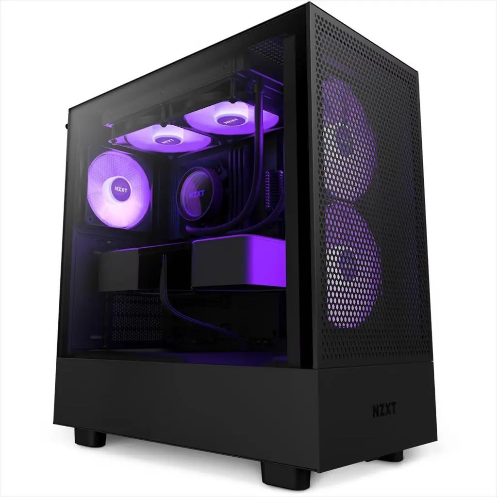 NZXT H5 Flow RGB Kućište ATX Mid-Tower, 2x F140, A-RGB јezgro ventilatora, Crno