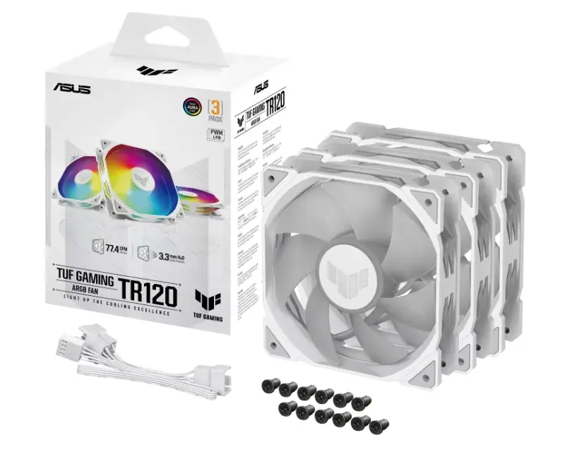 ASUS TUF GAMING TR120 ARGB WHITE EDITION 3IN1 ventilator