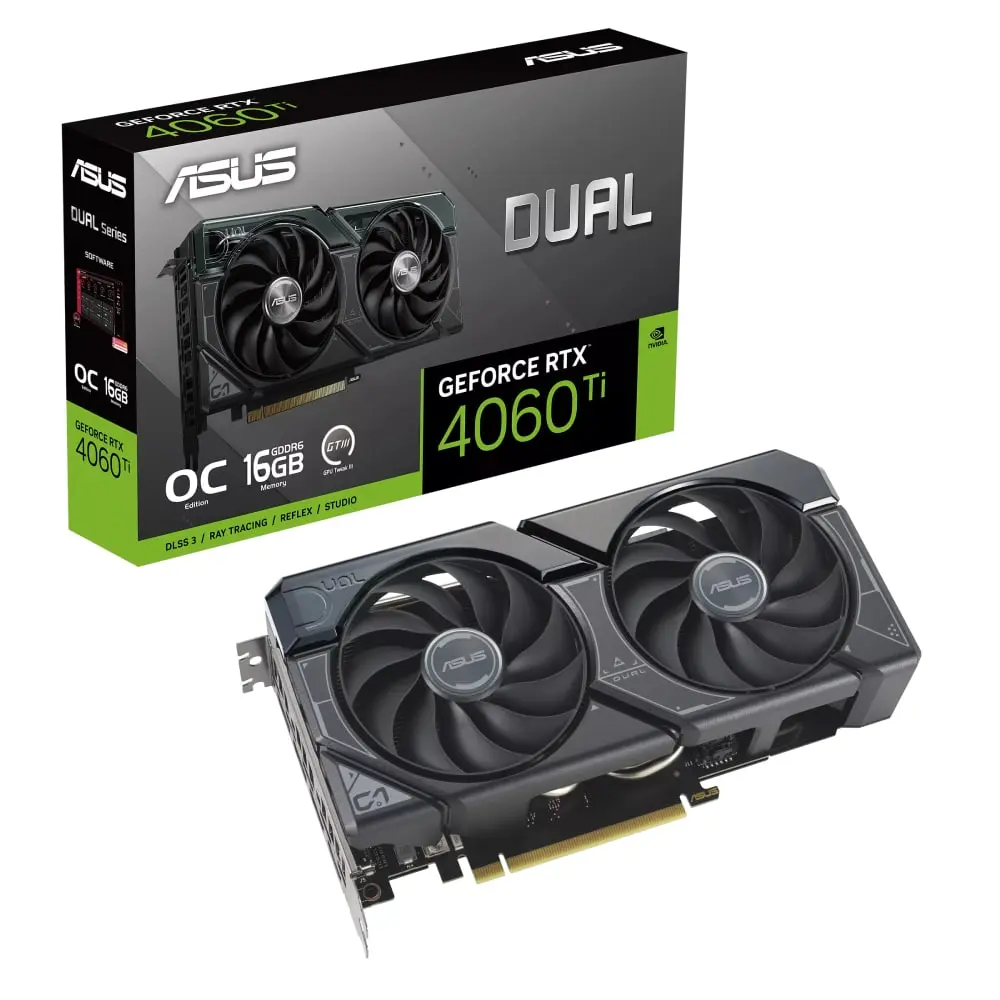 ASUS Grafička karta RTX4060TI DUAL-RTX4060TI-016G NVD/16GB/GDDR6/128bit, Crna