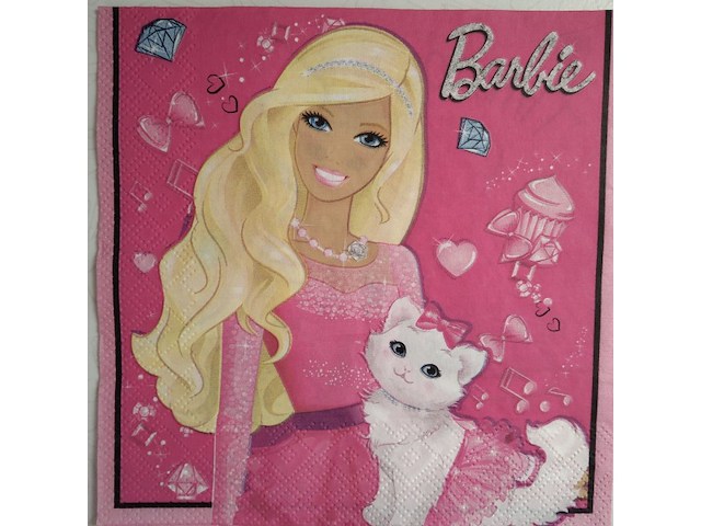 Salveta 398 - 33x33cm - Dečiji motivi, Barbie, Mačka