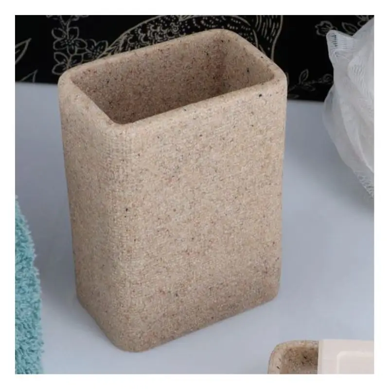 Tendance Čaša za Četkice Sand Effect 12x9x6cm Poliresin Bež 61141104