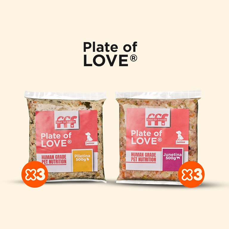 PLATE OF LOVE®️ JUNIOR PILETINA 500G X3 + JUNIOR JUNETINA X3 500G