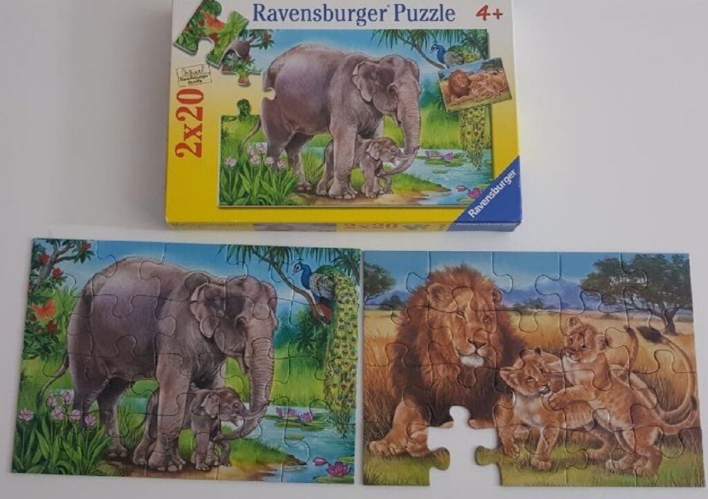 Puzzle Ravensburger- 2 slagalice od po 20 delova, na jednoj fali jedan