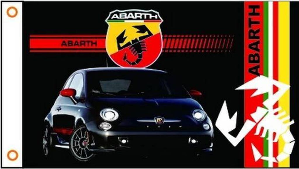 Zastava 150 X 90 cm - FIAT 500 ABARTH Zastava dimenzija 150 X 90 cm -