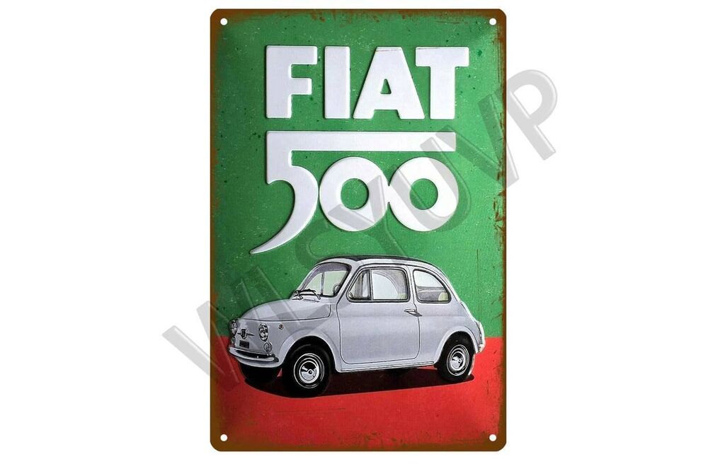 Dekorativna metalna retro tablica - FIAT 500 Dekorativna metalna