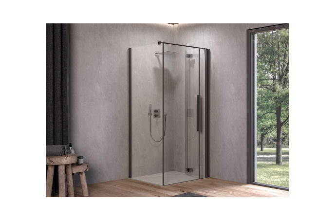 Kolpa San Polaris Fold Door u više dimenzija,BLACK ram u levoj ili desnoj varijanti