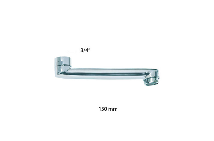 S izliv sa perlatorom 3|4' ovalan – 150 mm - PIS150PIA