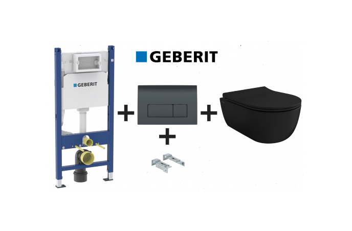 Set Geberit 4u1-Duofix Basic ugradbeni vodokotlić+Delta 50 tipka +konzolni wc šolja V Tondo Rimles sa daskom+set za montažu