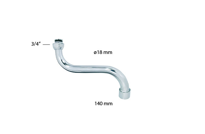 S izliv sa perlatorom 3|4' – Piccolo 140 mm - PIS14018