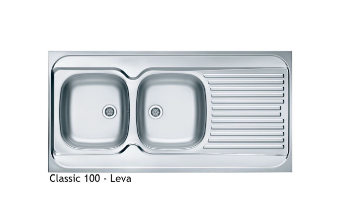 Korito sudopera - Lož Alveus - Classic 100|Leva - Inox -sa otvorom za sifon Ø60 -1200x600|160mm - 1009084