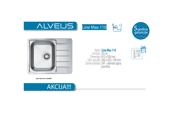 Lož Alveus sudopera Line Max 110 sa sifonom 1144603