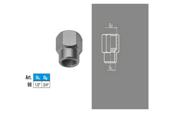 Muf reducir - Pocink - 3/4"-1/2" ili 1/2"-3/8"