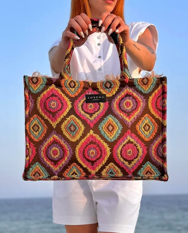 SORENA HANDMADE Riviera Tote Ženska torba, Šarena