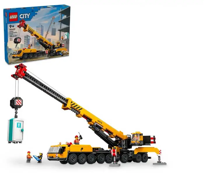 Lego Brick Toi Citi Iellov Mobilni građevinski kran 9+, šareno