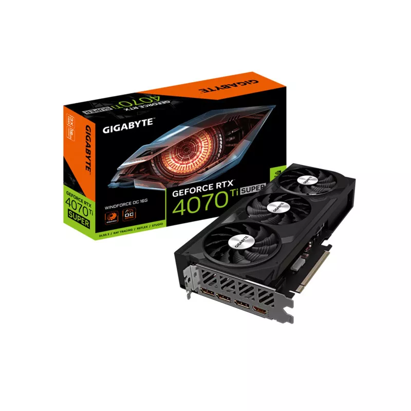 Grafička karta GIGABYTE GV-N4070Ti SUPERWINDFORCE3OC-16GD NVD/16GB/GDDR6X/256bit/crna