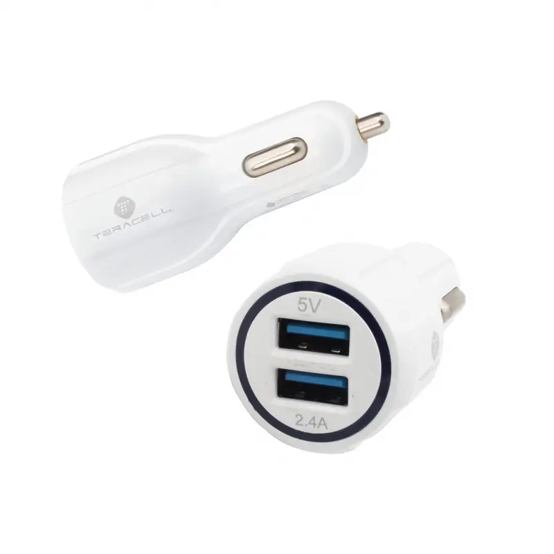 TERACELL Auto punjač Ultra DC01 2.4A sa micro USB kablom beli