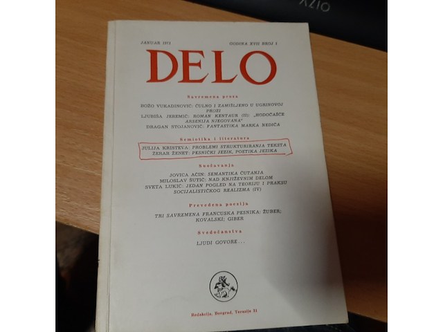 66 DELO januar 1971 - SAVREMENA PROZA