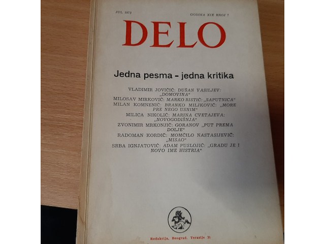 r14 DELO jul 1973 - JEDNA PESMA - JEDNA KRITIKA