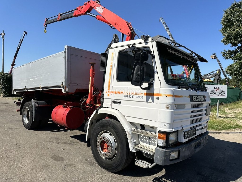 Scania 113H-360 4x2 - TIPPER + CRANE F95.22 - STEEL SPRING / LAMES / BL kiper