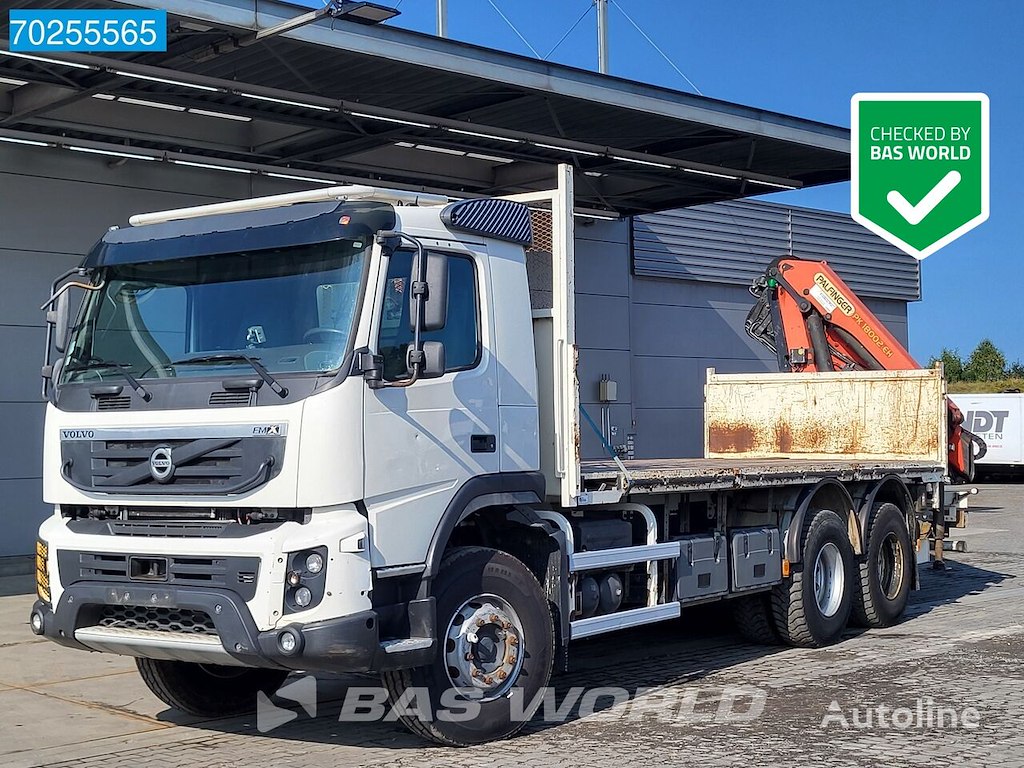 Volvo FMX 370 6X2 VEB Palfinger PK18002 Full Steel Euro 5 kamion s ravnom platformom