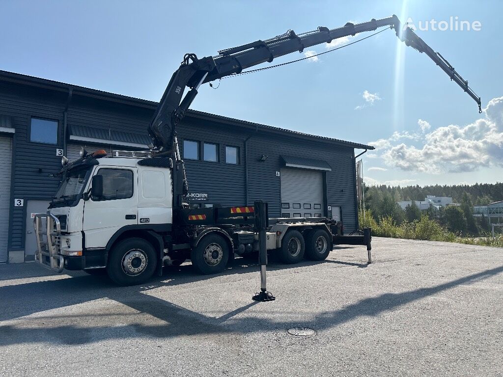 Volvo FM 12 420 8x2 Hiab 550-6 + Vaijerilaitteet kamion šasija