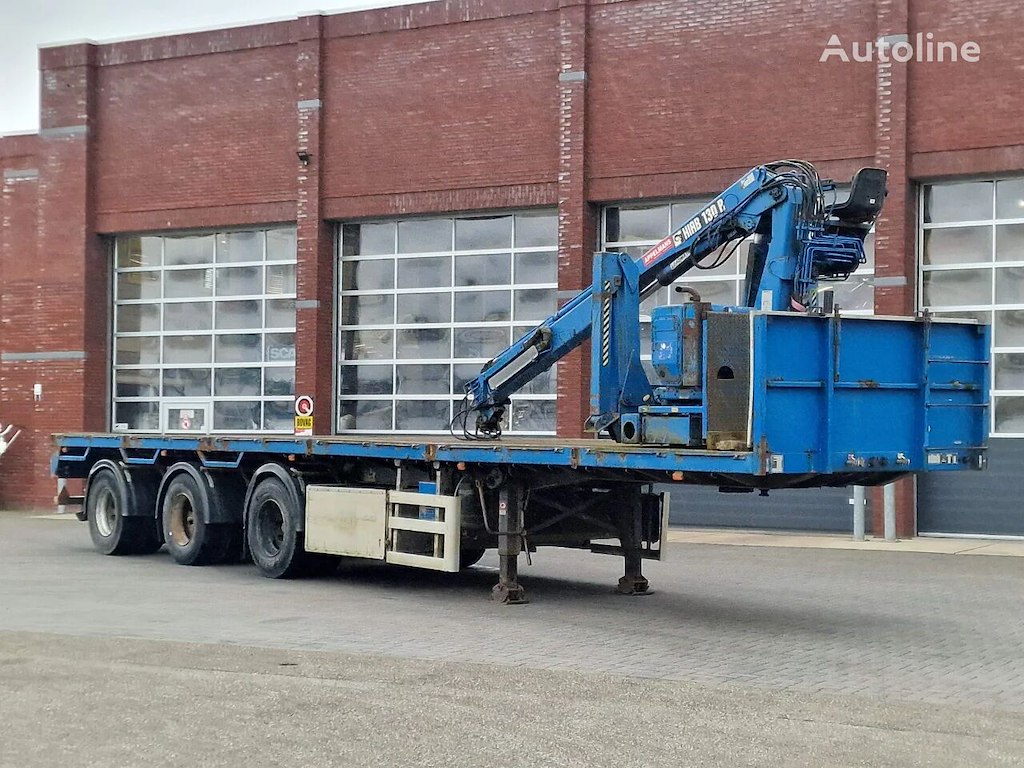 Floor Steentrailer / Kraan Hiab 130R / Crane / Grua poluprikolica platforma