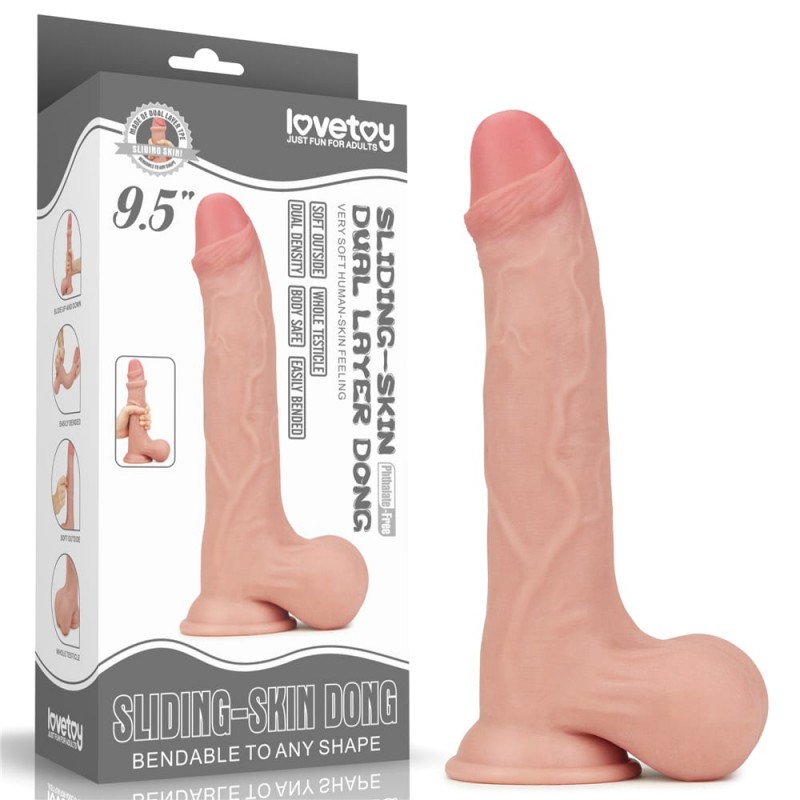 9.5' Skin Dong - Whole Testicle LVTOY00528