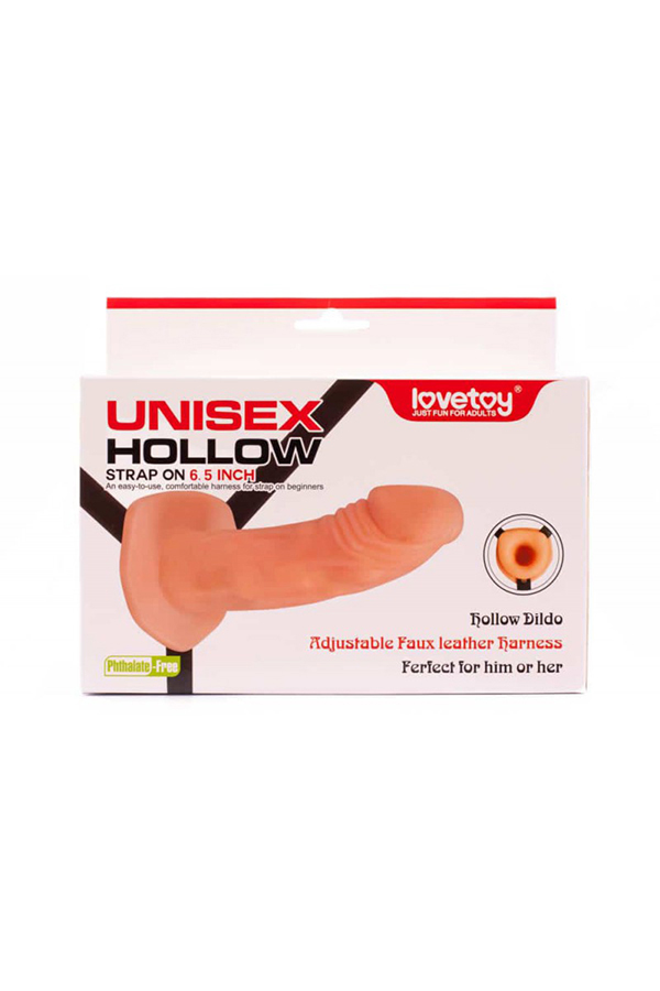 Unisex strap on sa trakama i otvorom za penis u boji kože LVTOY00047