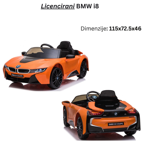 BMW i8 licencirani dečiji automobil 12v