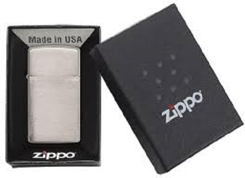 Upaljač Zippo-sivi Slim Brushed Chrome 1600